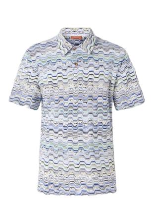 MISSONI cotton polo shirt with raschel knit and greek motif